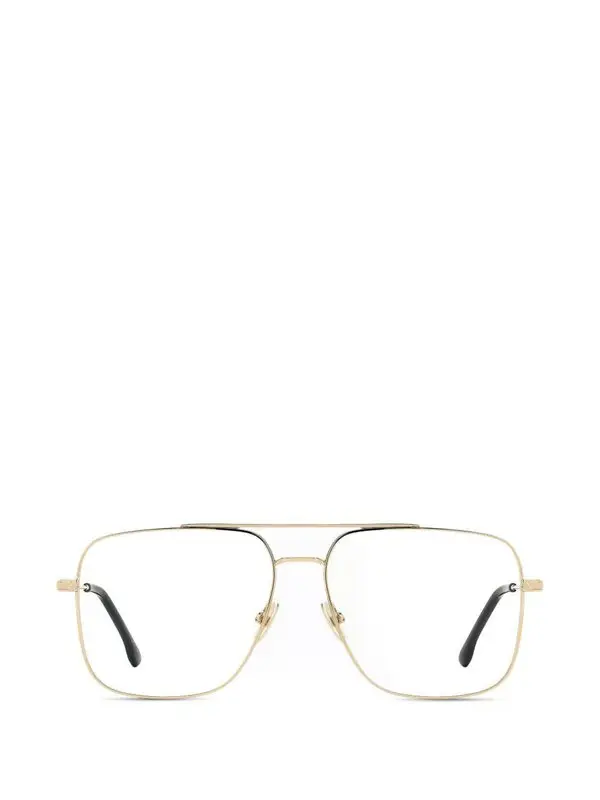 Victoria Beckham Double-bridge Square-frame Glasses - Gold