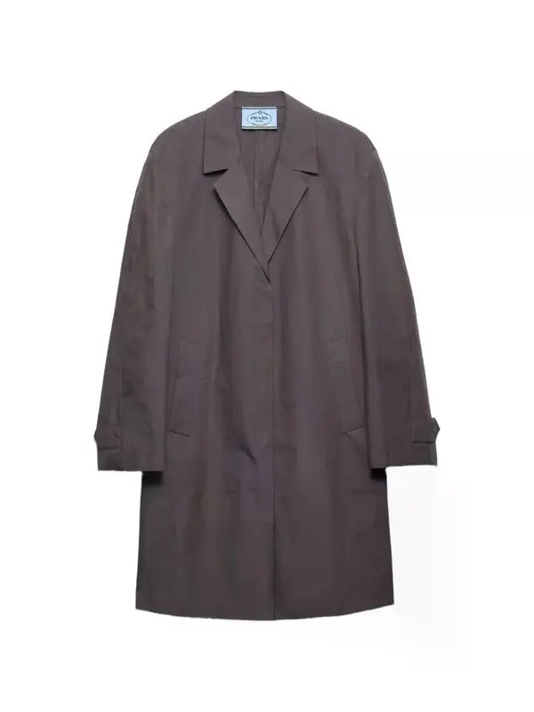Prada Single-breasted Double Poplin Coat - Grey
