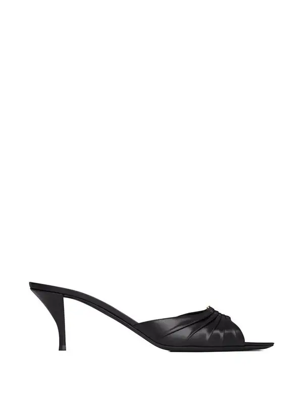 Saint Laurent Logo-plaque Sandals - Black