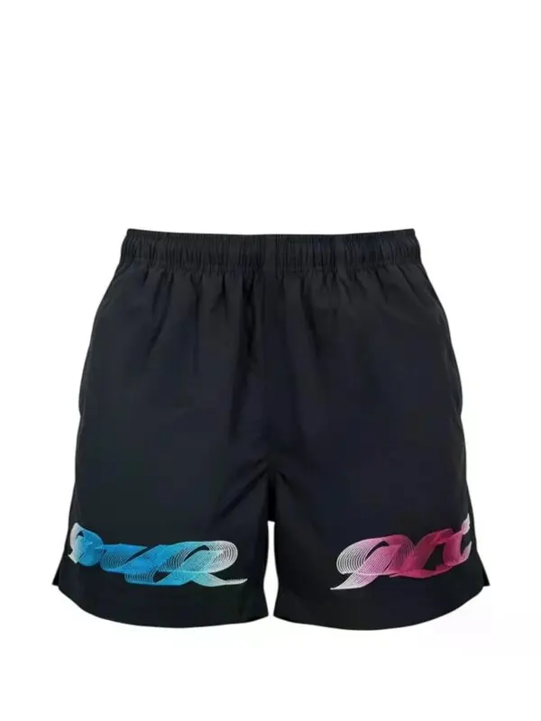 PURPLE BRAND Logo-print Short - Black