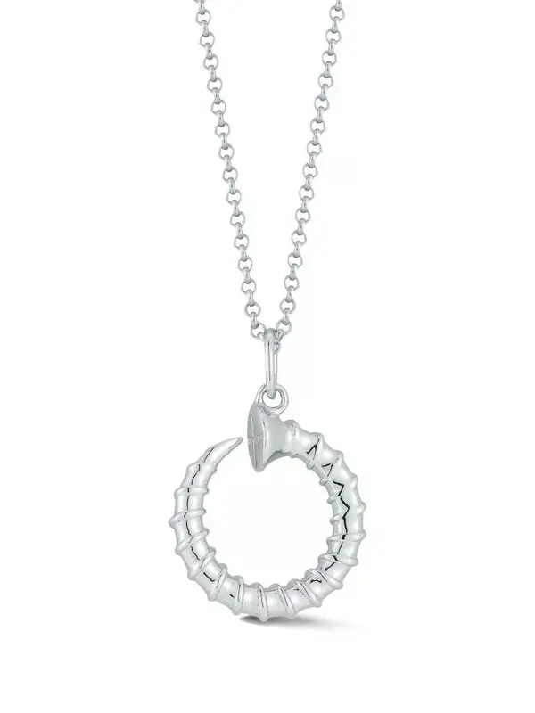 Mateo Screw Circ Pendant Necklace - Silver