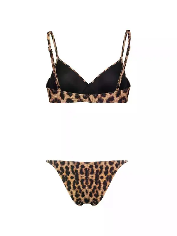 NOIRE SWIMWEAR Leopard-print Push-up Bikini