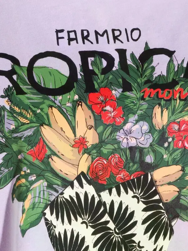 Farm Rio Floral Print T-shirt - Purple