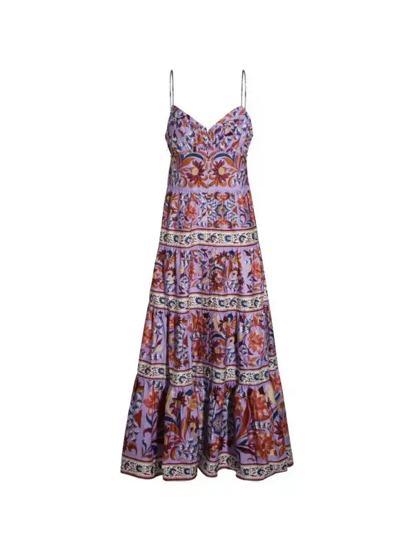 Farm Rio Button Floral Dress - Purple