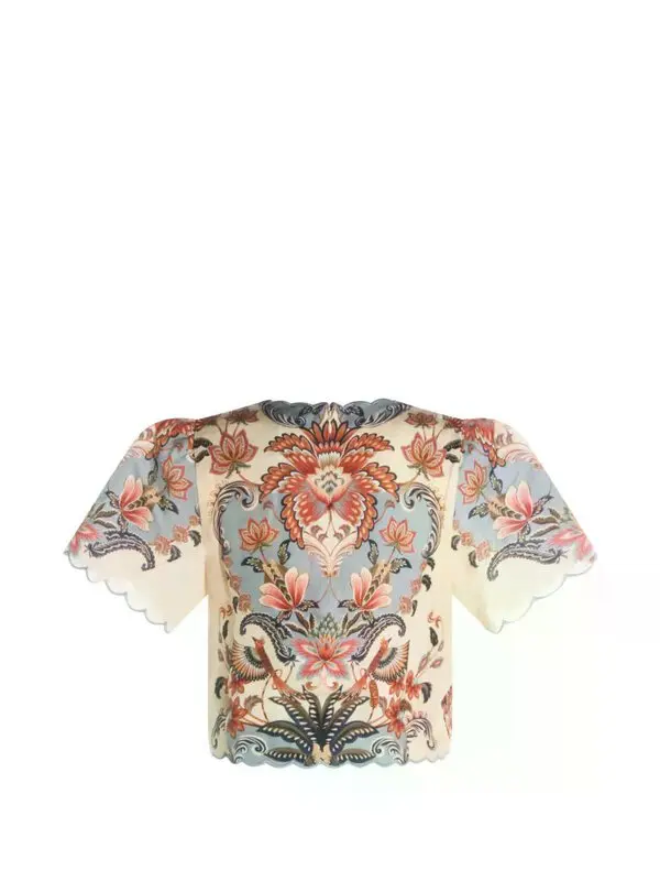 Farm Rio Floral Blouse - Neutrals