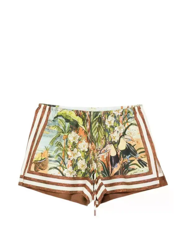 ALEMAIS Toucan Tango Print Shorts - Brown