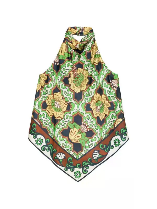 ALEMAIS Liana Floral Halterneck Top - Green