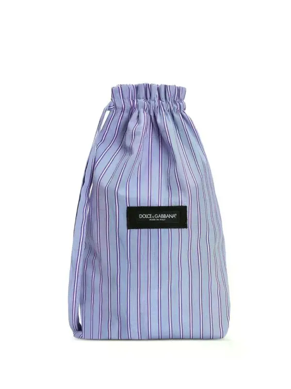 Dolce & Gabbana Striped Drawstring Shoulder Bag - Blue