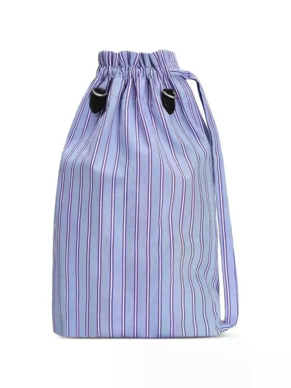 Dolce & Gabbana Striped Drawstring Shoulder Bag - Blue