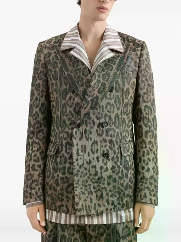 Dolce & Gabbana Leopard-print Double-breasted Jacket