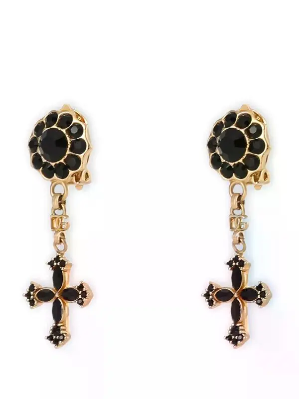 Dolce & Gabbana Rhinestone Clip Earrings - Gold