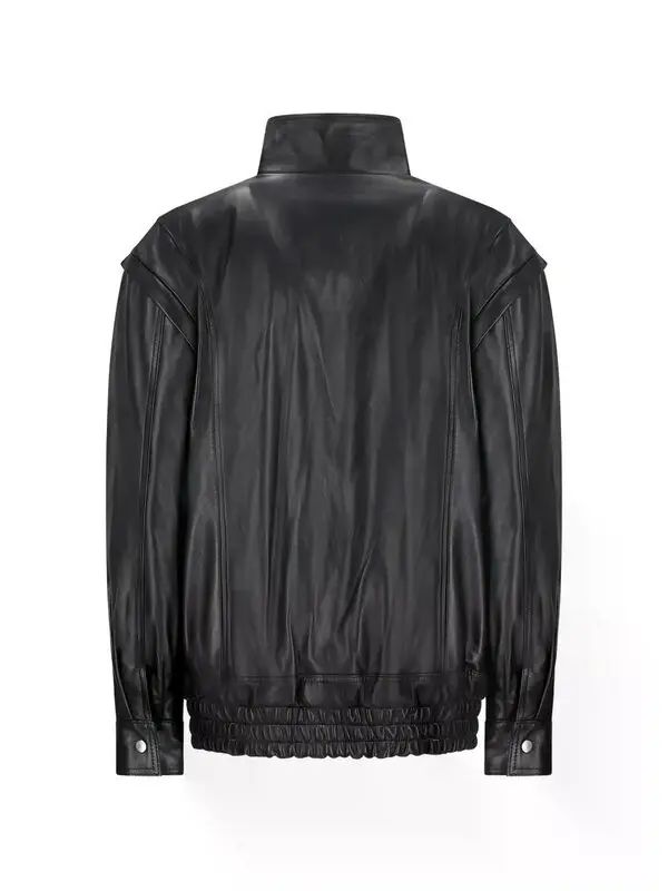 Alessandra Rich Removable-sleeve Leather Bomber Jacket