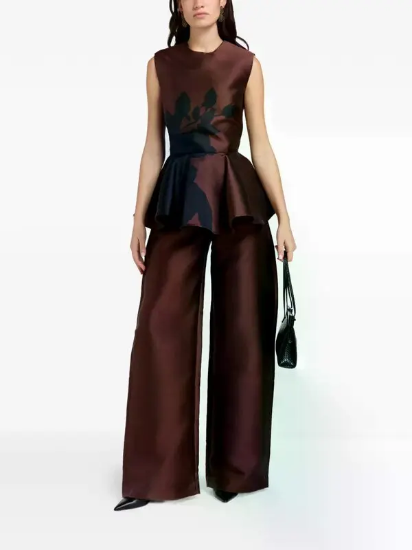 MARQUES' ALMEIDA Floral-print Peplum Top