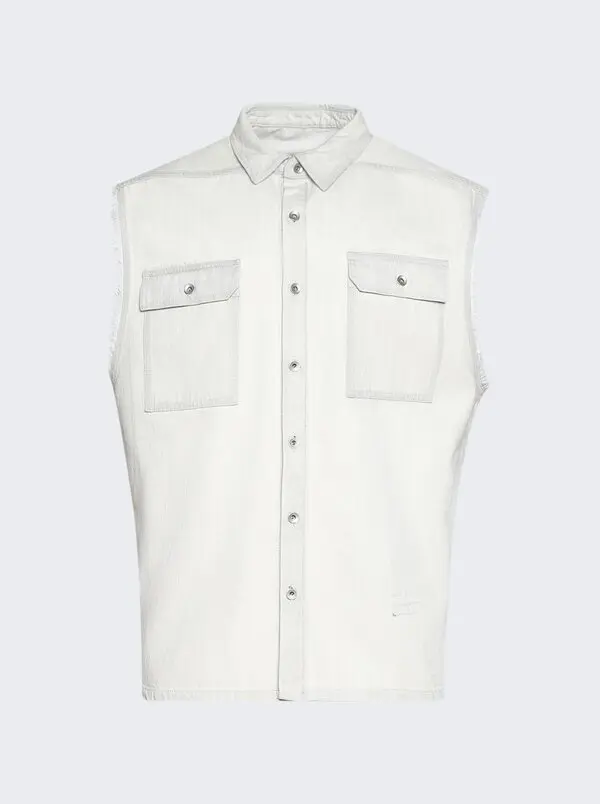 Rick Owens Sl Tommy Jumbo Outershirt Milk Wash - Ivory