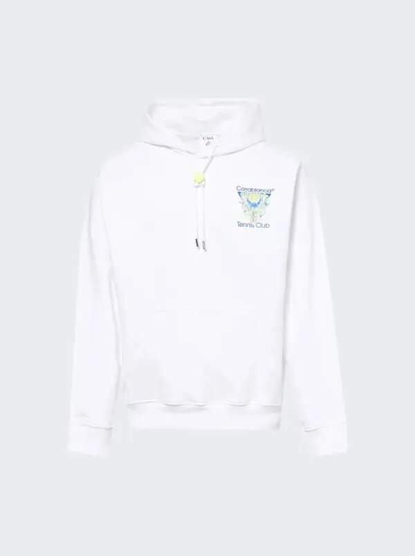 Casablanca Tennis Club Icon Hooded Sweatshirt Club Icon - White