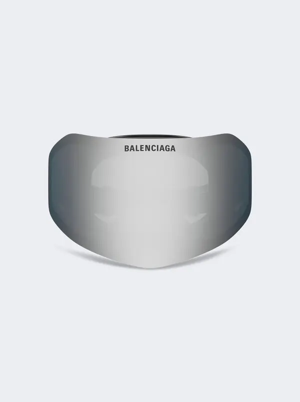 Balenciaga Ski Mask Goggles Silver Mirror - A