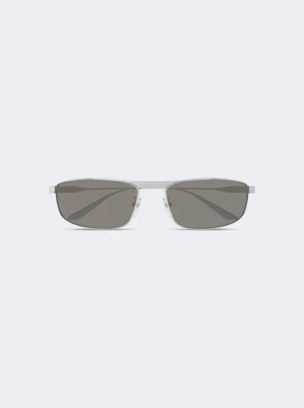 Balenciaga Tag 3.0 Rectangle Sunglasses Light Grey