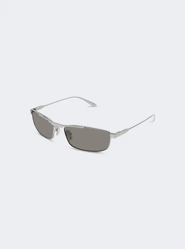 Balenciaga Tag 3.0 Rectangle Sunglasses Light Grey