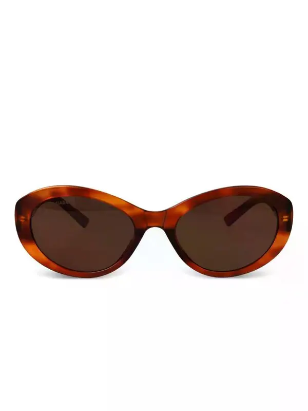 Balenciaga Oval-frame Sunglasses - Brown