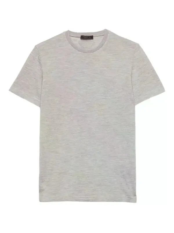 Prada Ribbed Crew-neck Cashmere T-shirt - Grey