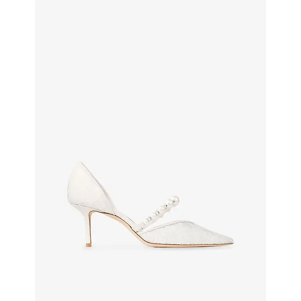 JIMMY CHOO Aurelie 65 Lace Courts - Ivory/white