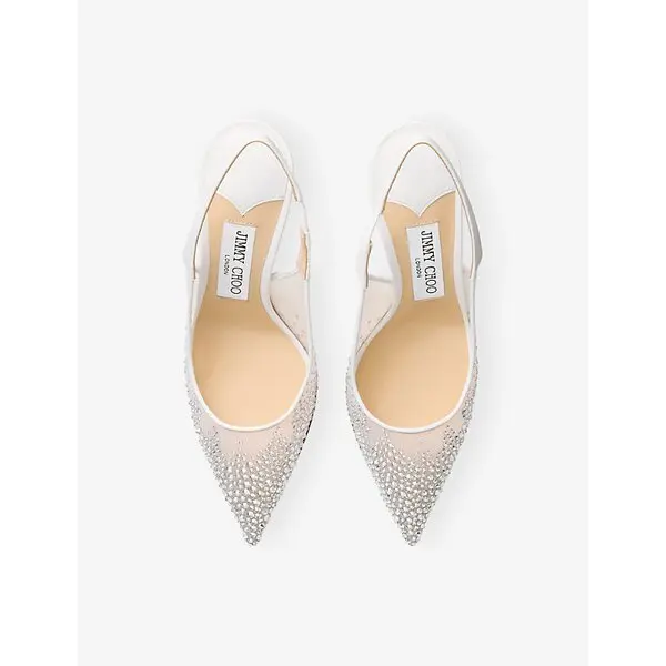 JIMMY CHOO Love Slingback 85 Mesh Pumps