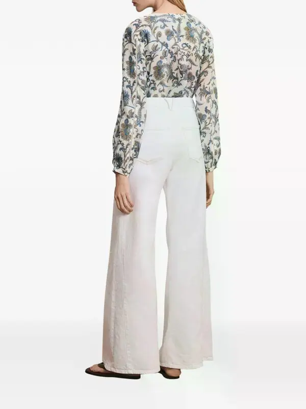 Veronica Beard Soleil Paisley V-neck Blouse