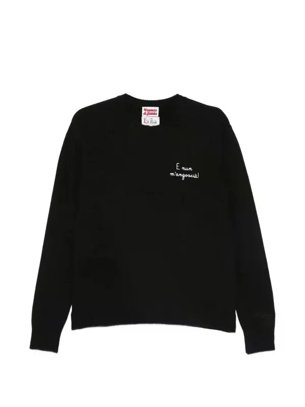 MC2 SAINT BARTH Embroidery Long-sleeved Sweater - Black