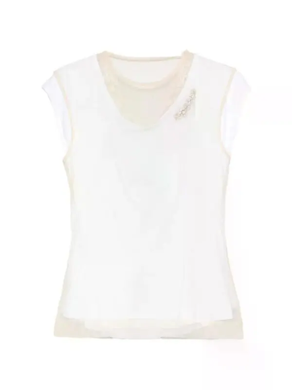 Simone Rocha Layered Lace-trim T-shirt - White