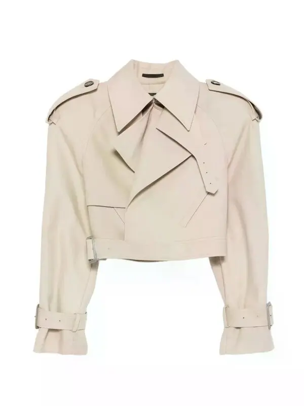 Wardrobe.NYC Drill Perfecto Buckle Fastening Trench Jacket - Neutrals