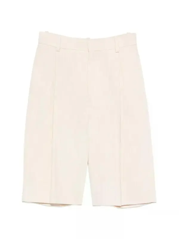 Wardrobe.NYC Pleated Tailored Shorts - Neutrals