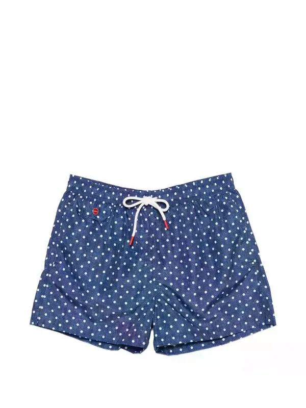 Kiton Polka-dot Swim Shorts - Blue