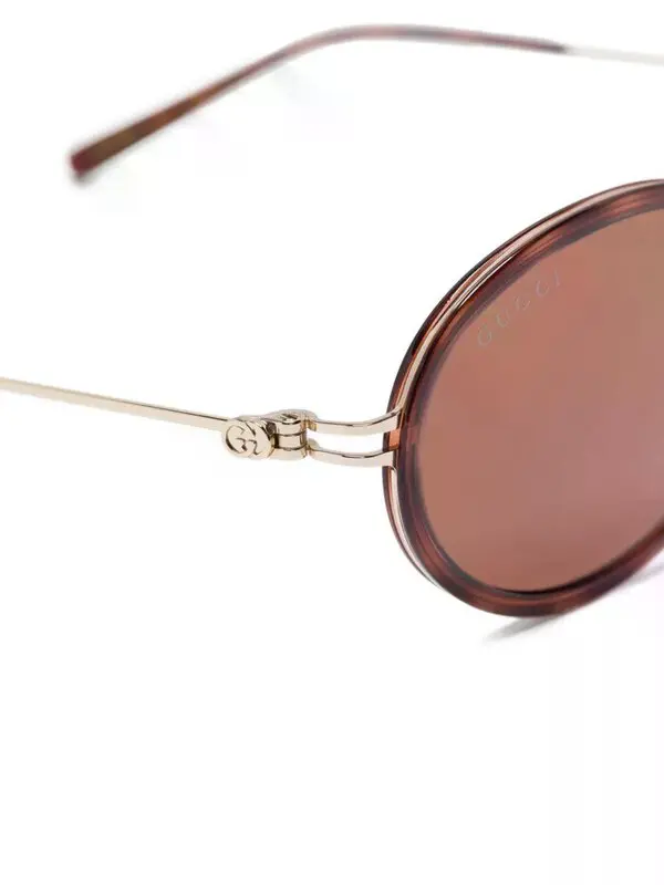 Gucci Oval-frame Sunglasses - Brown