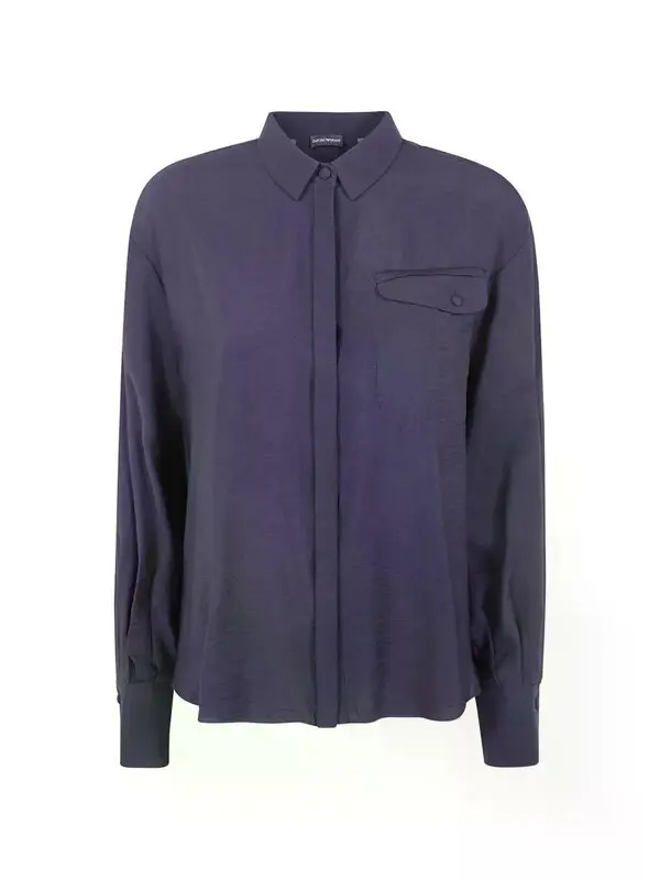 Emporio Armani Long Sleeve Pocket Shirt - Blue