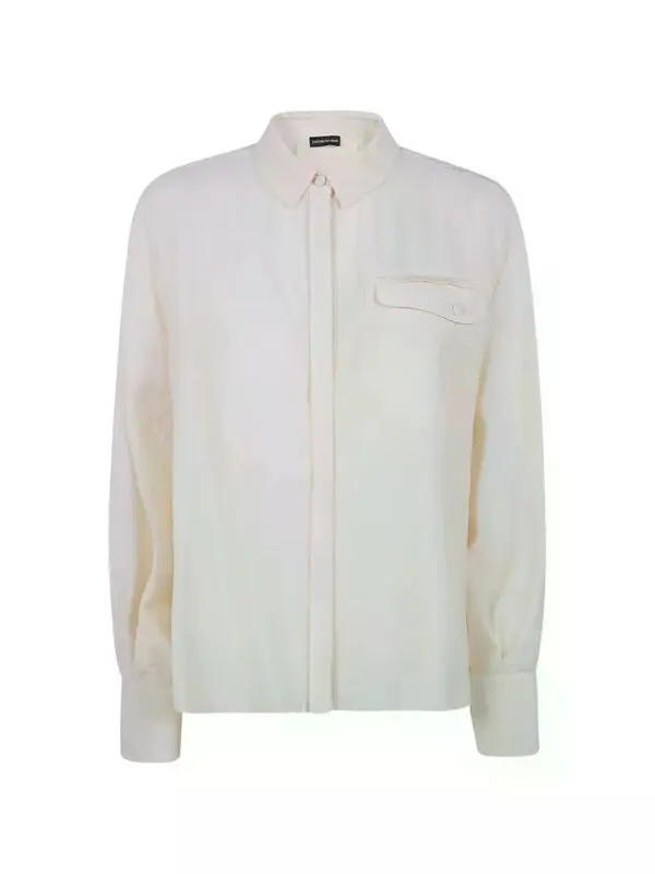 Emporio Armani Long-sleeve Pocket Shirt - Neutrals
