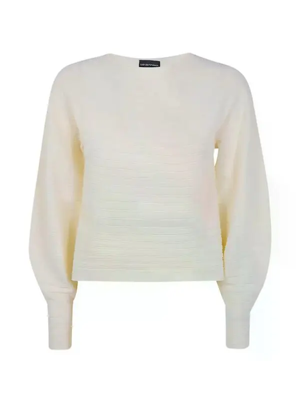 Emporio Armani Balloon-sleeve Sweater - Neutrals