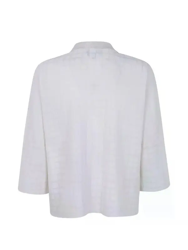 Emporio Armani V-neck Check Top - White