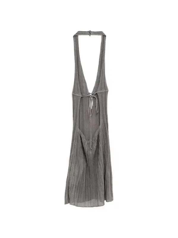 Gimaguas Rei Halter-neck Open-back Mini Dress - Grey