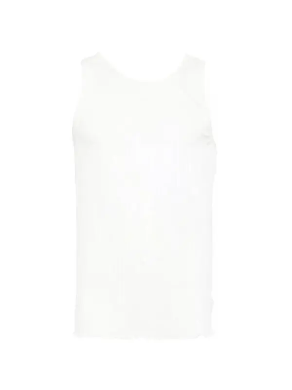 LANVIN Pleated Jersey Tank Top - White