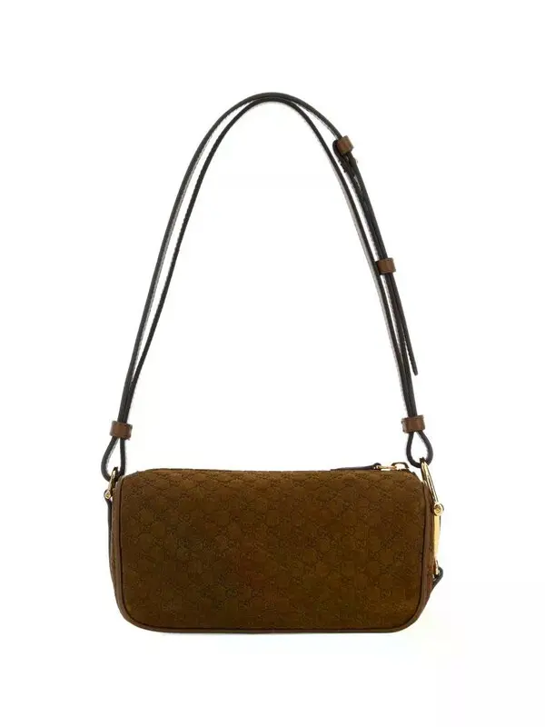 Gucci Gg Motif Suede Shoulder Bag