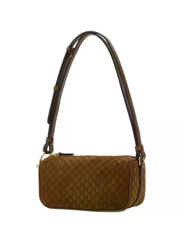 Gucci Gg Motif Suede Shoulder Bag
