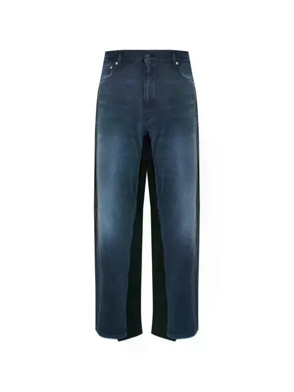 Balenciaga Distressed Raw-cut Wide Leg Jeans - Blue
