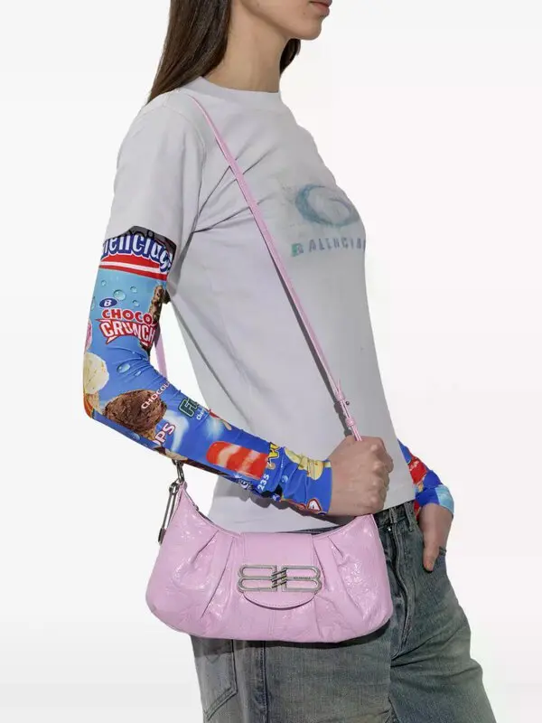 Balenciaga Pamela Ruched Leather Tote Bag - Pink