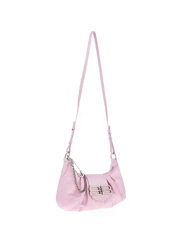 Balenciaga Pamela Ruched Leather Tote Bag - Pink