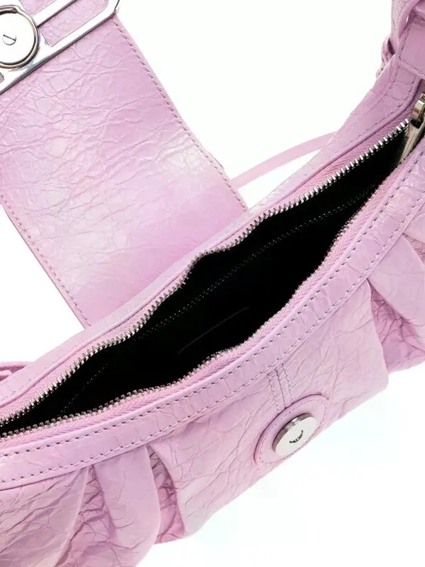 Balenciaga Pamela Ruched Leather Tote Bag - Pink