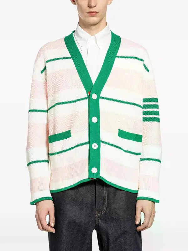 Thom Browne Striped V-neck Cardigan
