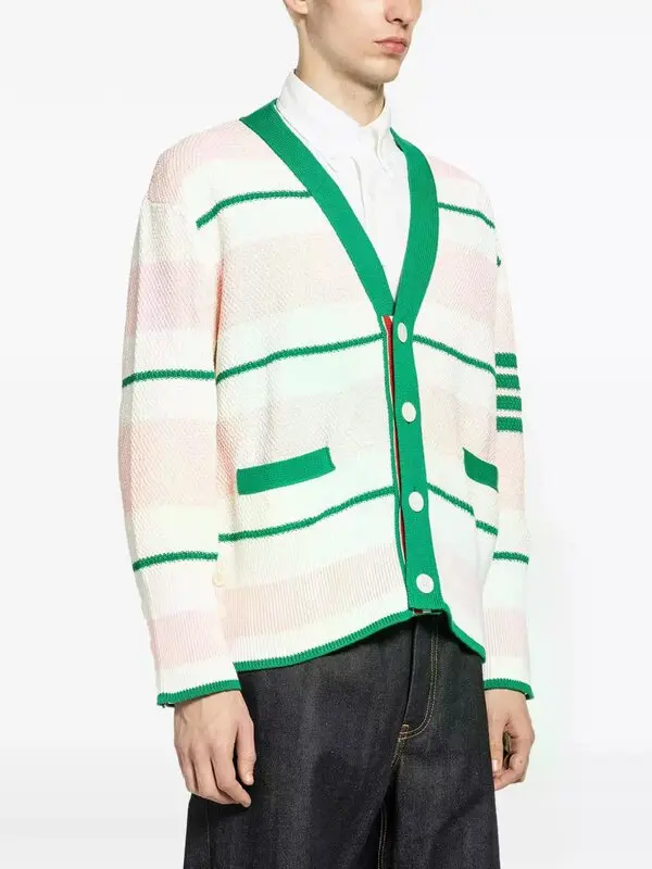 Thom Browne Striped V-neck Cardigan