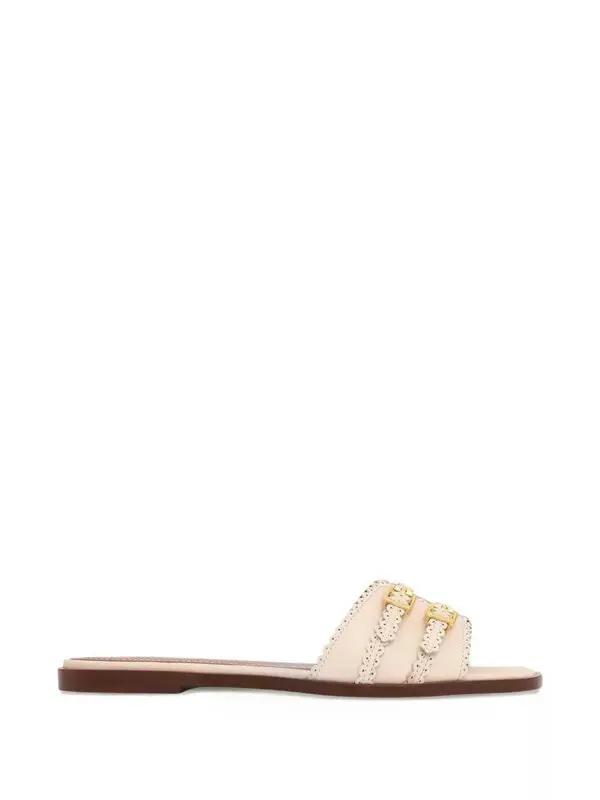 Zimmermann Goldie Buckle-fastening Leather Sandals - Neutrals