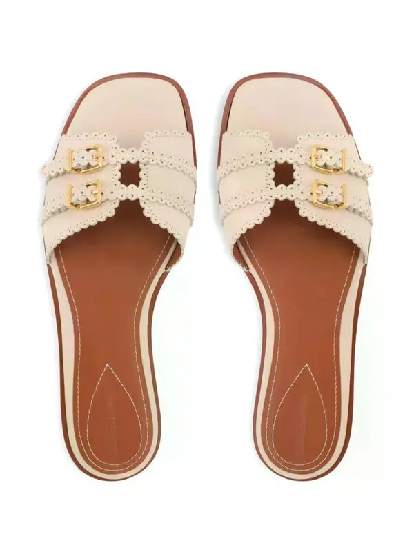 Zimmermann Goldie Buckle-fastening Leather Sandals - Neutrals