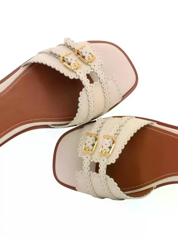 Zimmermann Goldie Buckle-fastening Leather Sandals - Neutrals